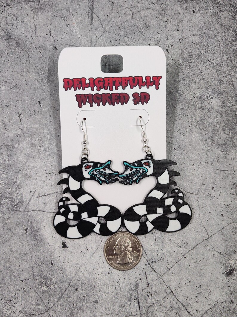 Sandworm 3D Printed Earrings - Halloween Earrings - Beetlejuice ...