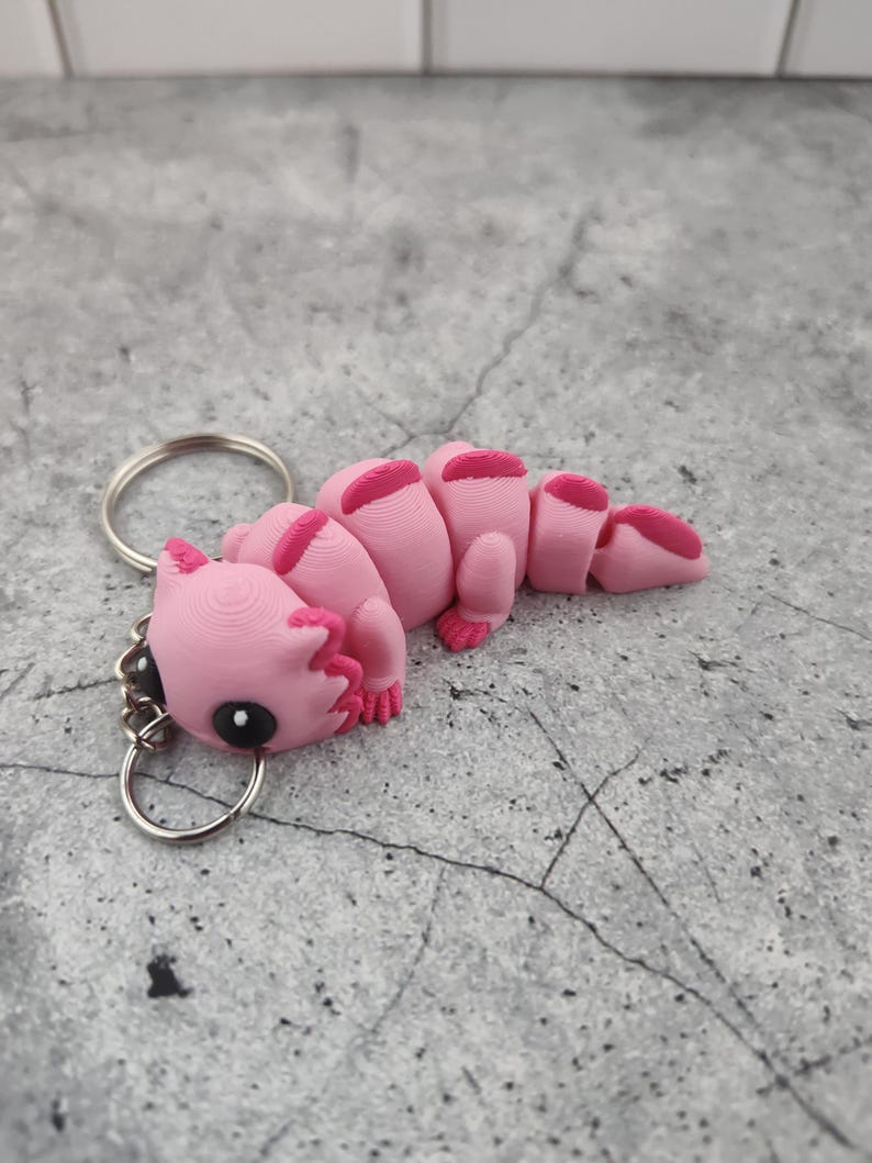 3D Printed Axolotl Keychain - Etsy
