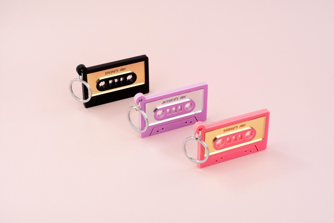 Cassette Tape Name Keychain, 90s Keychain, School Name Tag, Cassette ...