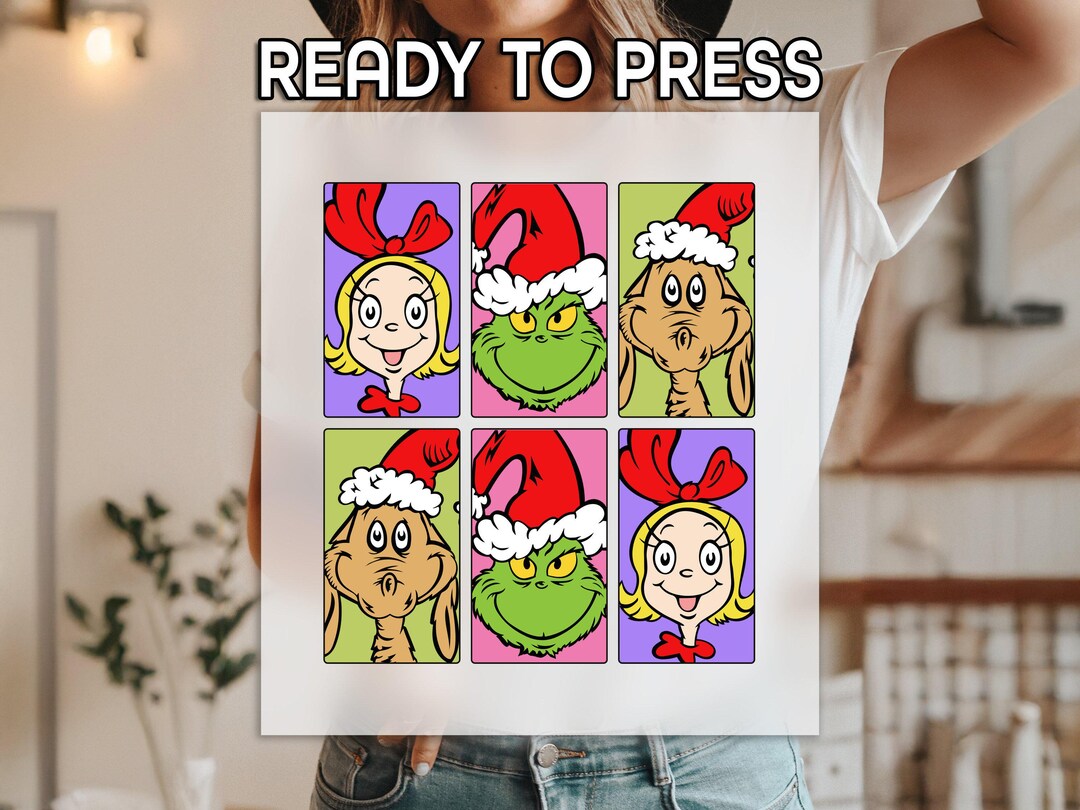 Grinchmas Crew DTF Heat Transfer, Grinchy Friends Print, Full Color DTF Print, the Dog Max Print ...