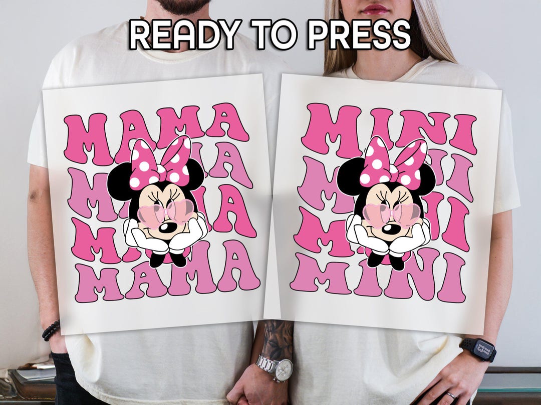 Minnie Mouse DTF Heat Transfer, Minnie Mama Print, Full Color DTF, Cute ...