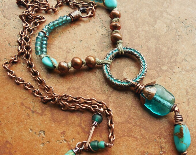Greek Islands Laurel Wreath Patina Pendant in Azure Teal and Turquoise ...