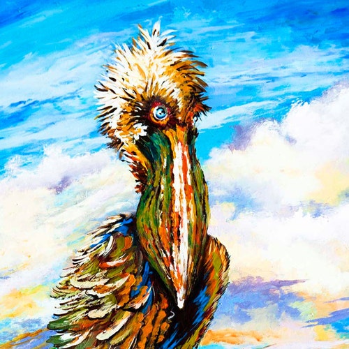 Louisiana State Bird Art Print Louisiana Brown Pelican and | Etsy