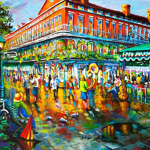 Café Du Monde Art Print Street Jazz New Orleans French - Etsy