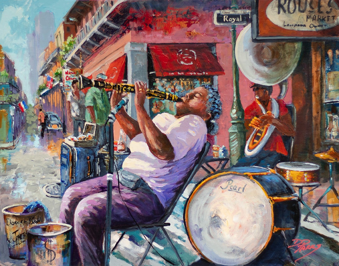 Doreen Ketchens Jazz Print: New Orleans Royal Street - Art Print or ...