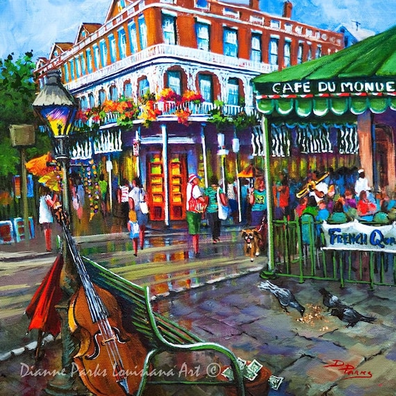 Café Du Monde Art Print Beignets and Jazz New Orleans - Etsy
