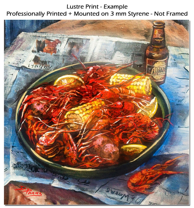 Boiled Crawfish Print With Abita Beer Louisiana Seafood | Etsy