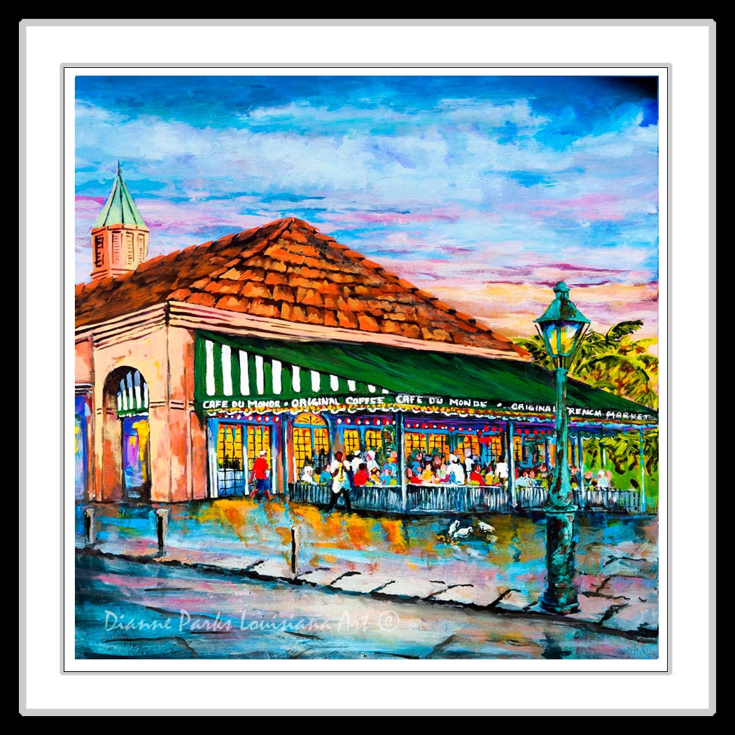 Café Du Monde Art Print Jackson Square New Orleans French - Etsy