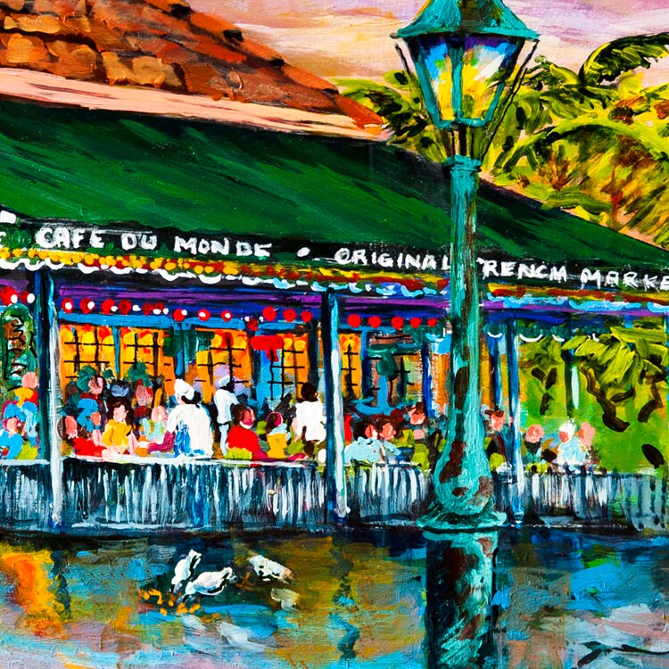 Café Du Monde Art Print Jackson Square New Orleans French - Etsy