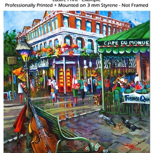 Café Du Monde Art Print, Beignets and Jazz, New Orleans Painting, New ...