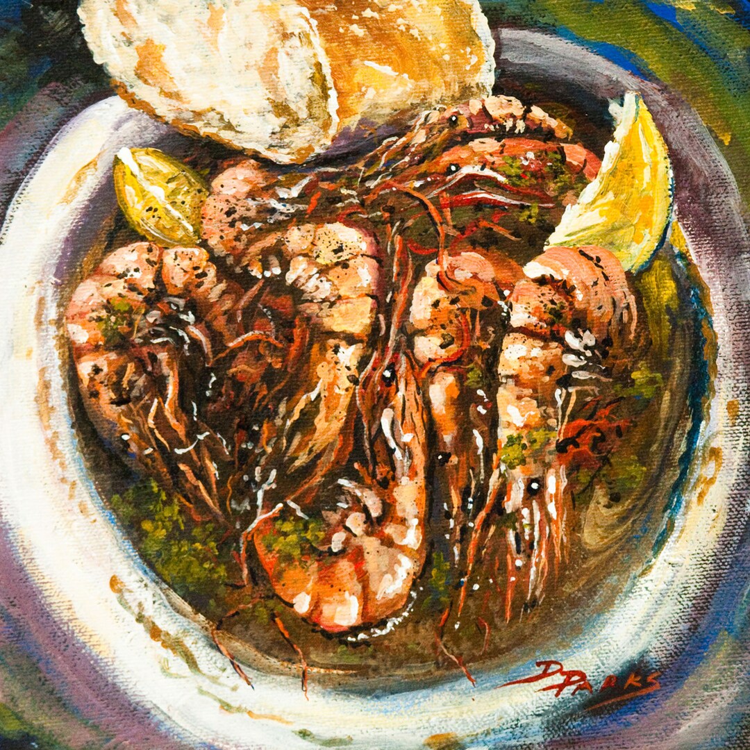 Barbequed Shrimp Art Print or Giclée Canvas, Delicious New Orleans ...