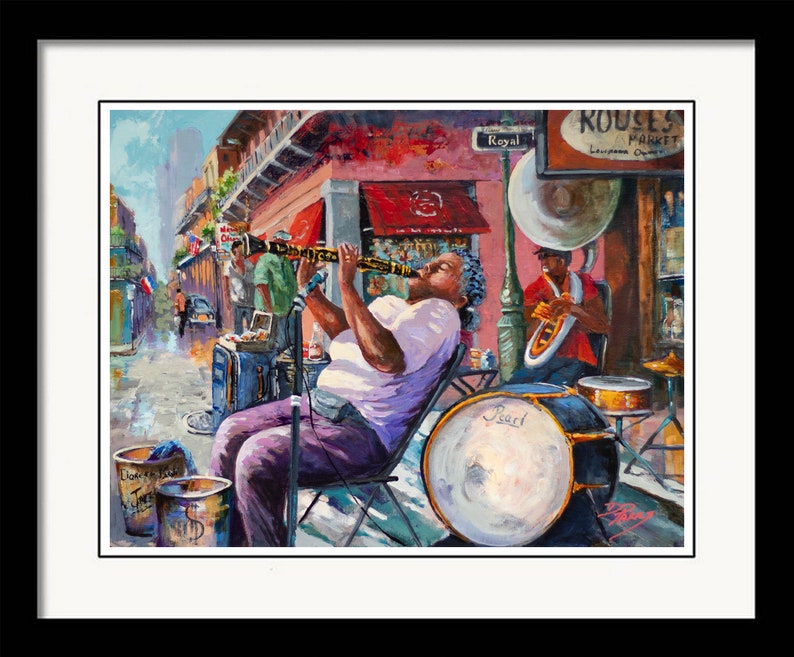 Doreen Ketchens Jazz Print: New Orleans Royal Street - Art Print or ...