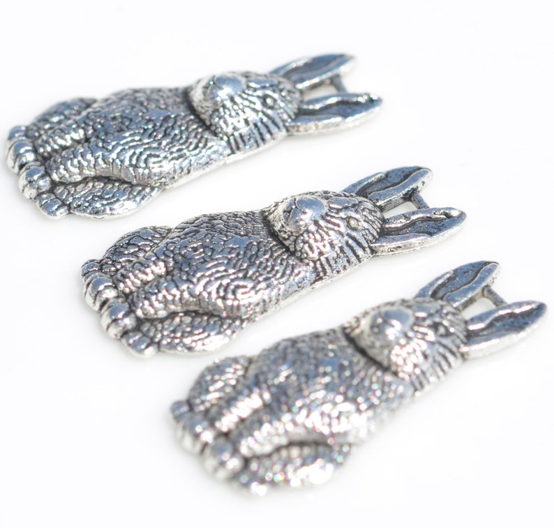 1 Bunny Rabbit Silver Tone Charm SC2047 | Etsy