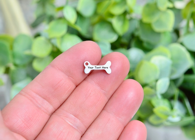 Stainless Steel Tiny 15mm Dog Bone Shaped Dog Name Laser - Etsy