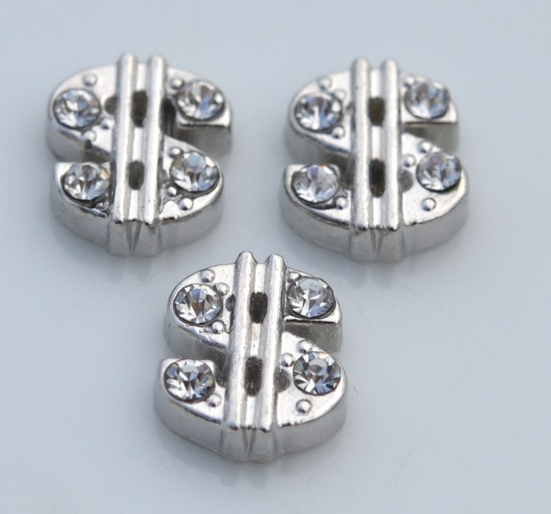 1 Memory Locket Money Dollar Sign Rhinestone Charm FL167 - Etsy