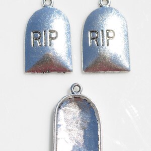 5 RIP Grave Marker Silver Tone Charms SC2080 - Etsy