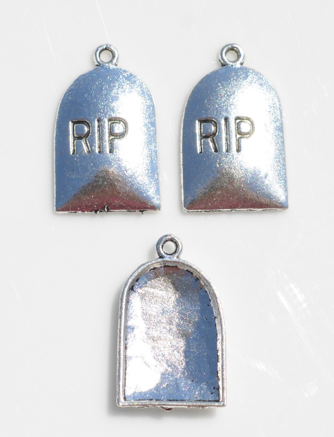 5 RIP Grave Marker Silver Tone Charms SC2080 - Etsy