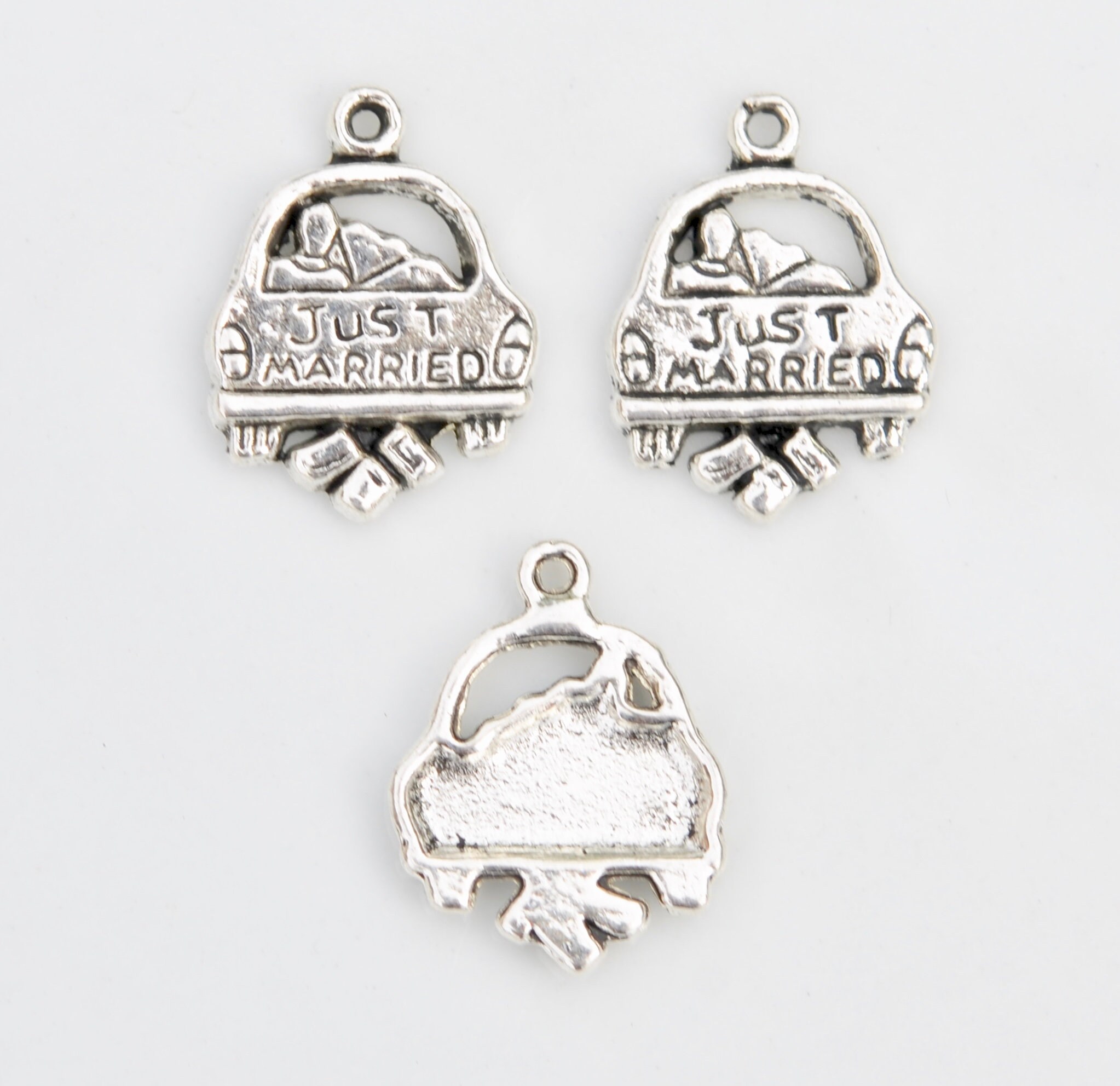 10 Just Married Silver Tone Charms SC6602 - Etsy