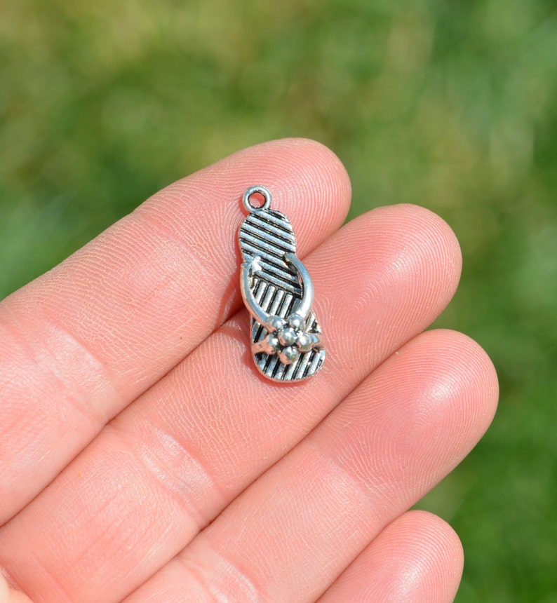 BULK 50 Sandal Silver Tone Charms SC2970 - Etsy
