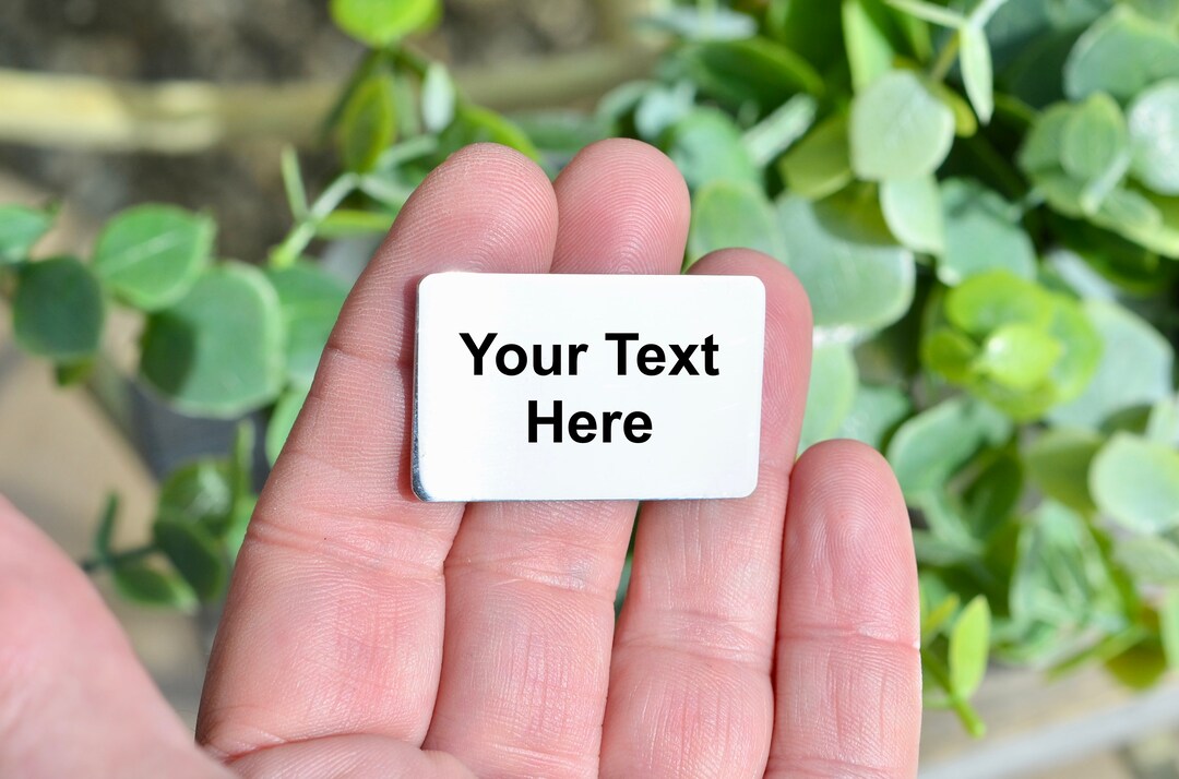 Personalized Stainless Steel Custom Laser Engraved Tag No Holes Choose ...