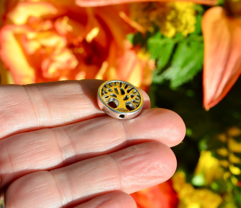 5 Tree Spacer Silver Tone Beads BD1068 - Etsy