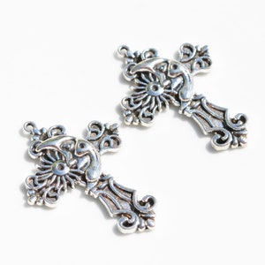 5 Sun and Moon Cross Silver Tone Charms SC6500 - Etsy