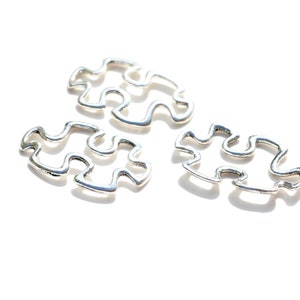 BULK 20 Puzzle Connector Piece Silver Tone Charm SC4260 - Etsy