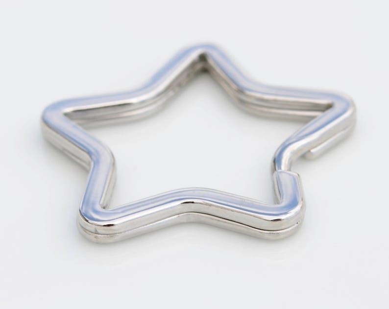 1 Stainless Steel Star Shape Split Key Ring F319 | Etsy