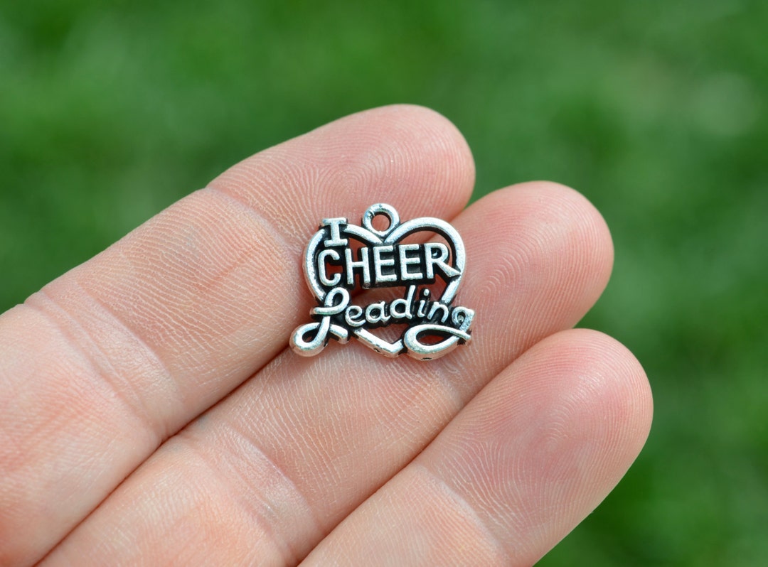BULK 50 I Love Cheerleading Silver Tone Charms SC3449 - Etsy