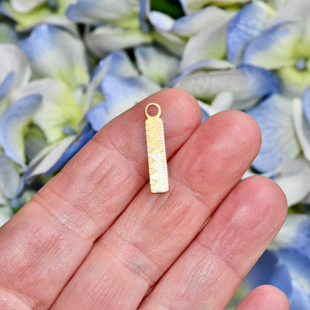 1 Gold Plated Ruler Stainless Steel Charm GC2343 - Etsy