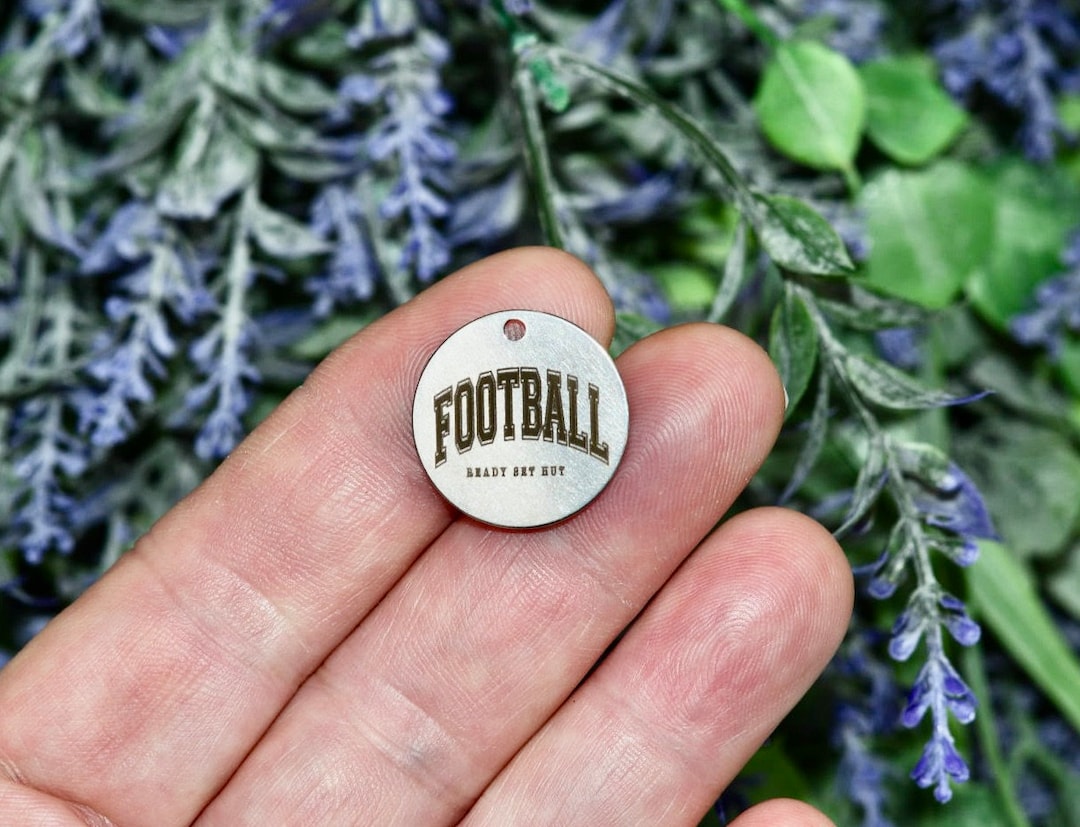 FOOTBALL Ready Set Hut, Custom Laser Engraved 20mm Stainless Steel ...