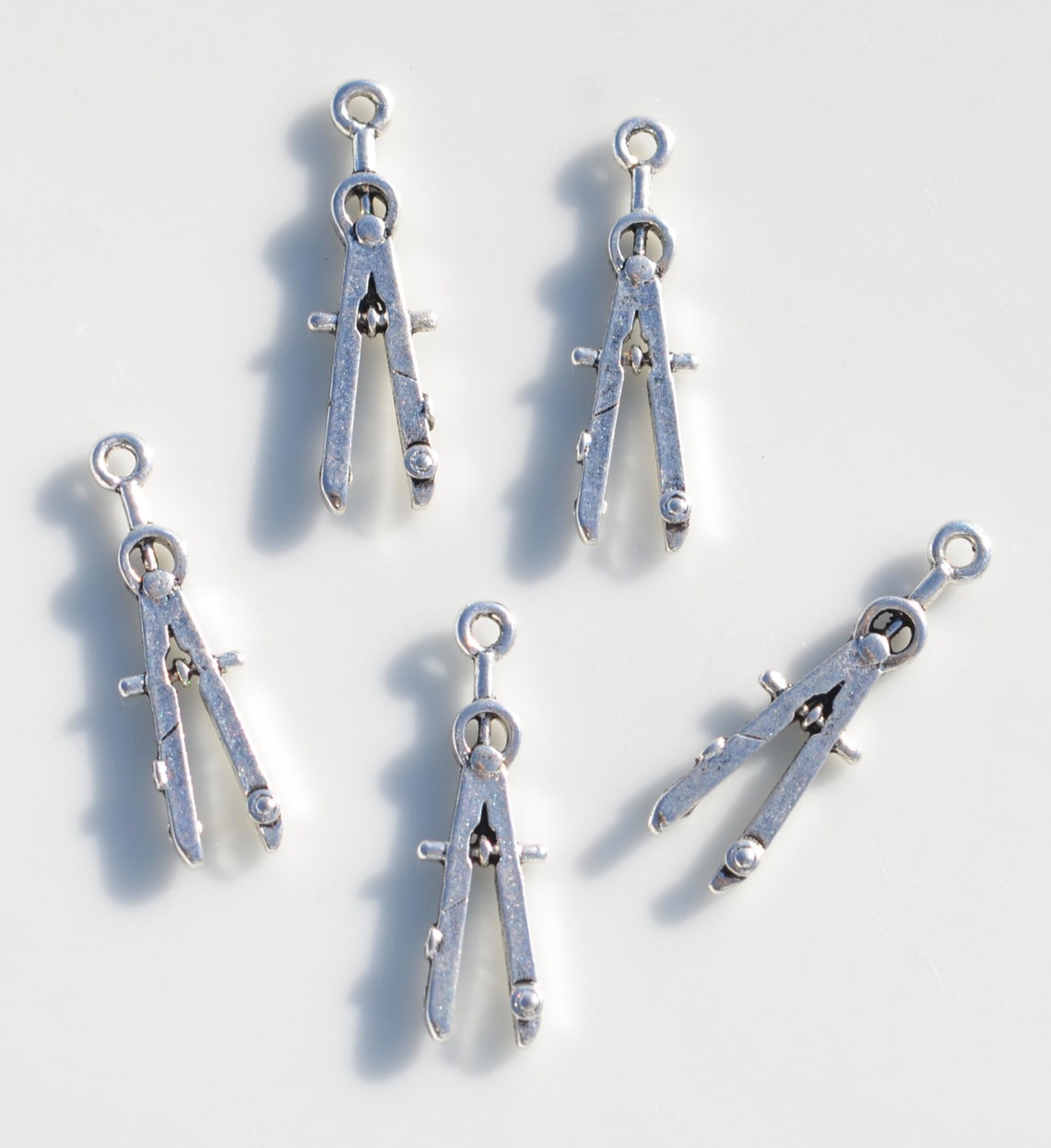 10 Protractor 3D Silver Tone Teacher Math Charms SC5003 - Etsy