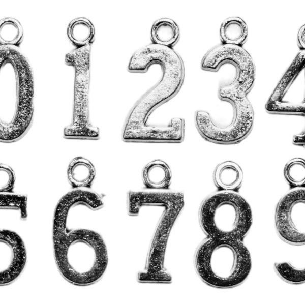 Number Charms - Etsy