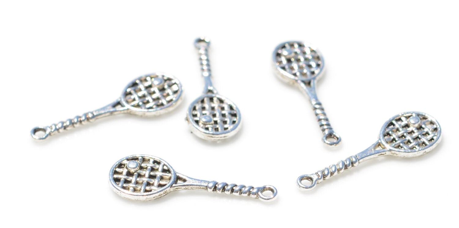 BULK 50 Tennis Racquet Silver Tone Charms SC6006 - Etsy