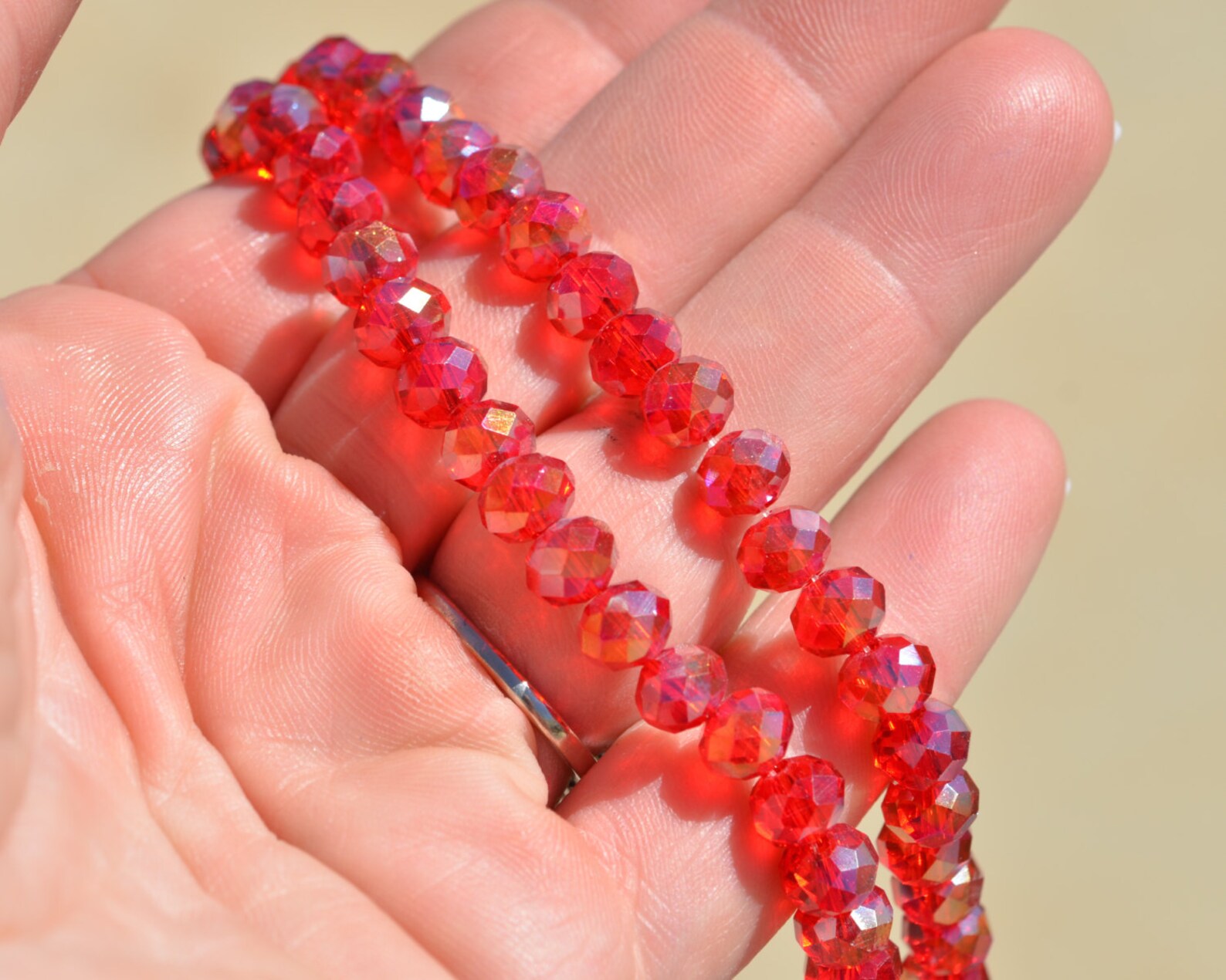 70 Red Crystal 6 X 8mm Rondelle Beads BD227 | Etsy