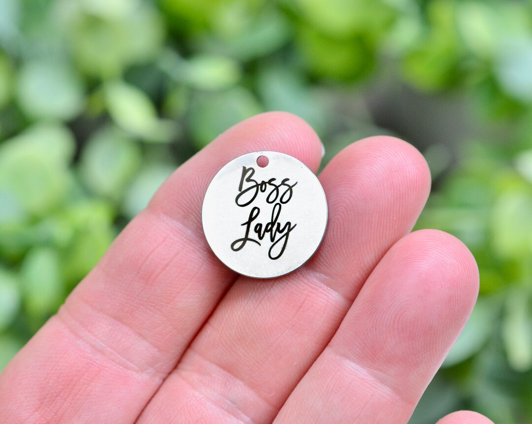 Boss Lady Custom Laser Engraved Stainless Steel Charm CC782 - Etsy