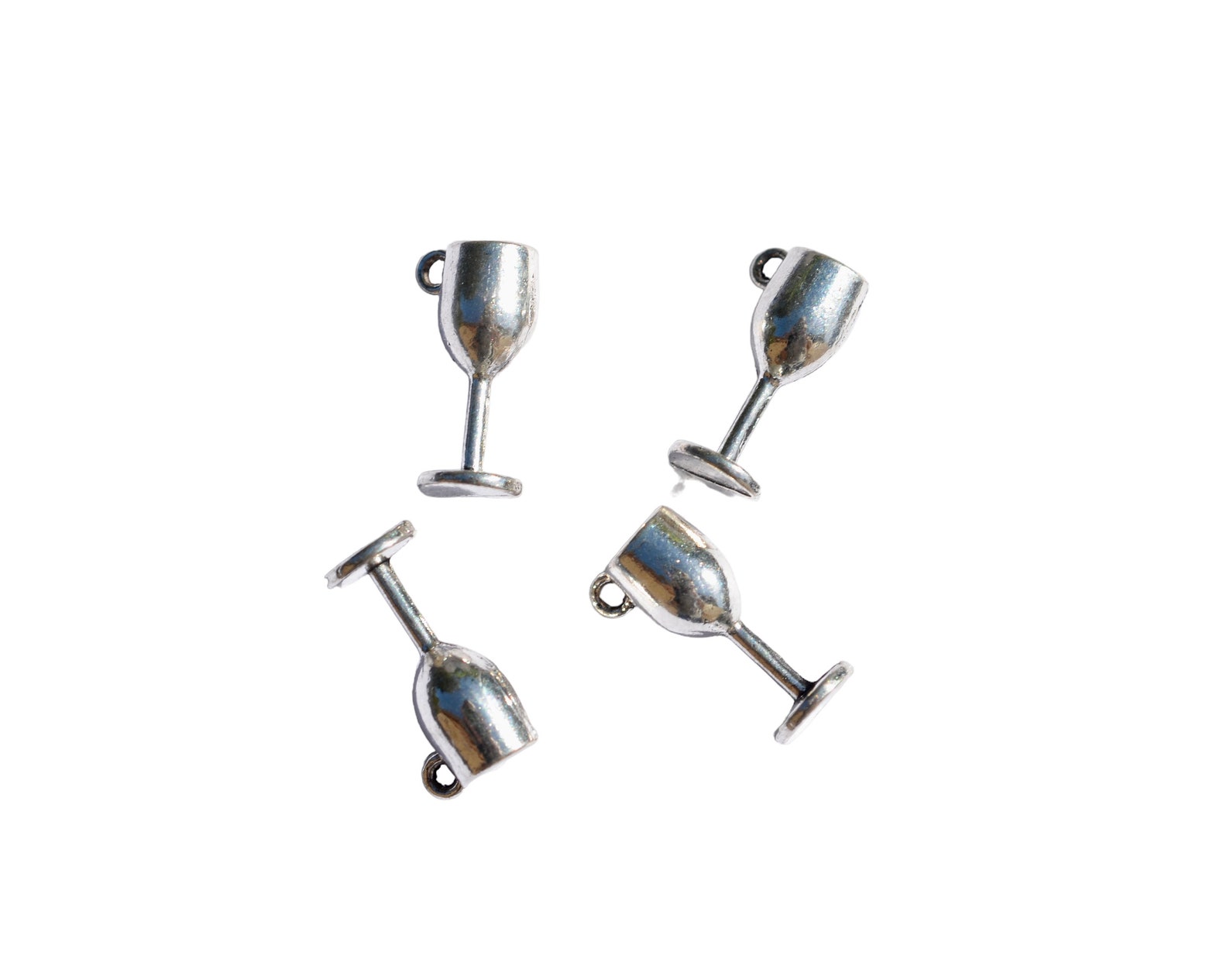 1 Toasting Goblets 3D Silver Tone Charm SC2202 - Etsy