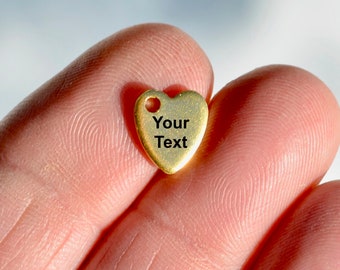 Personalized Tiny Gold Stainless Steel Heart Charm Laser - Etsy