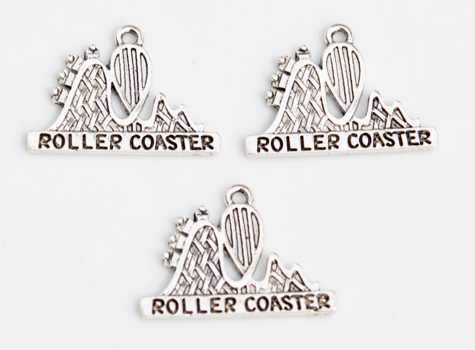 1 Roller Coaster Silver Tone Charm SC1664 - Etsy