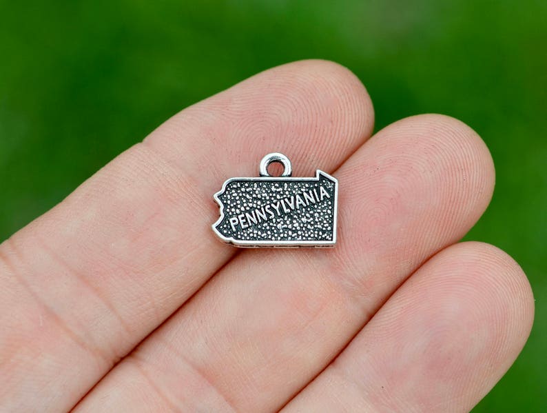 1 State of Pennsylvania Silver Tone Charm SC2723 | Etsy
