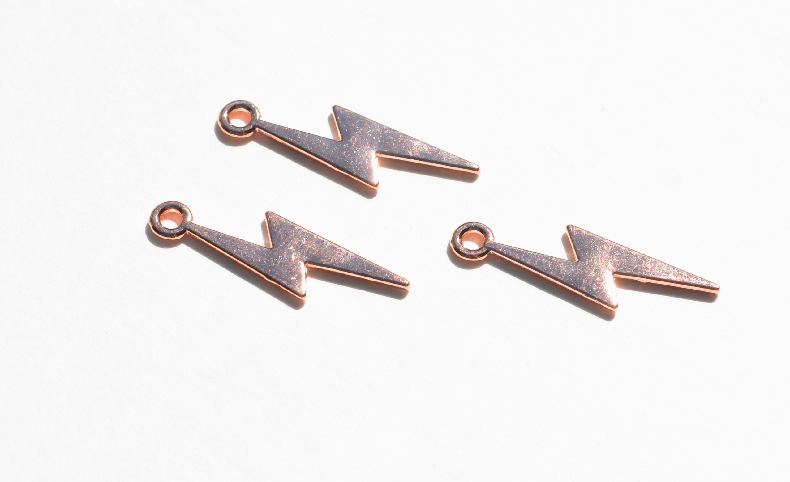 BULK 20 Lightning Bolt Rose Gold Tone Charms GC3362 - Etsy