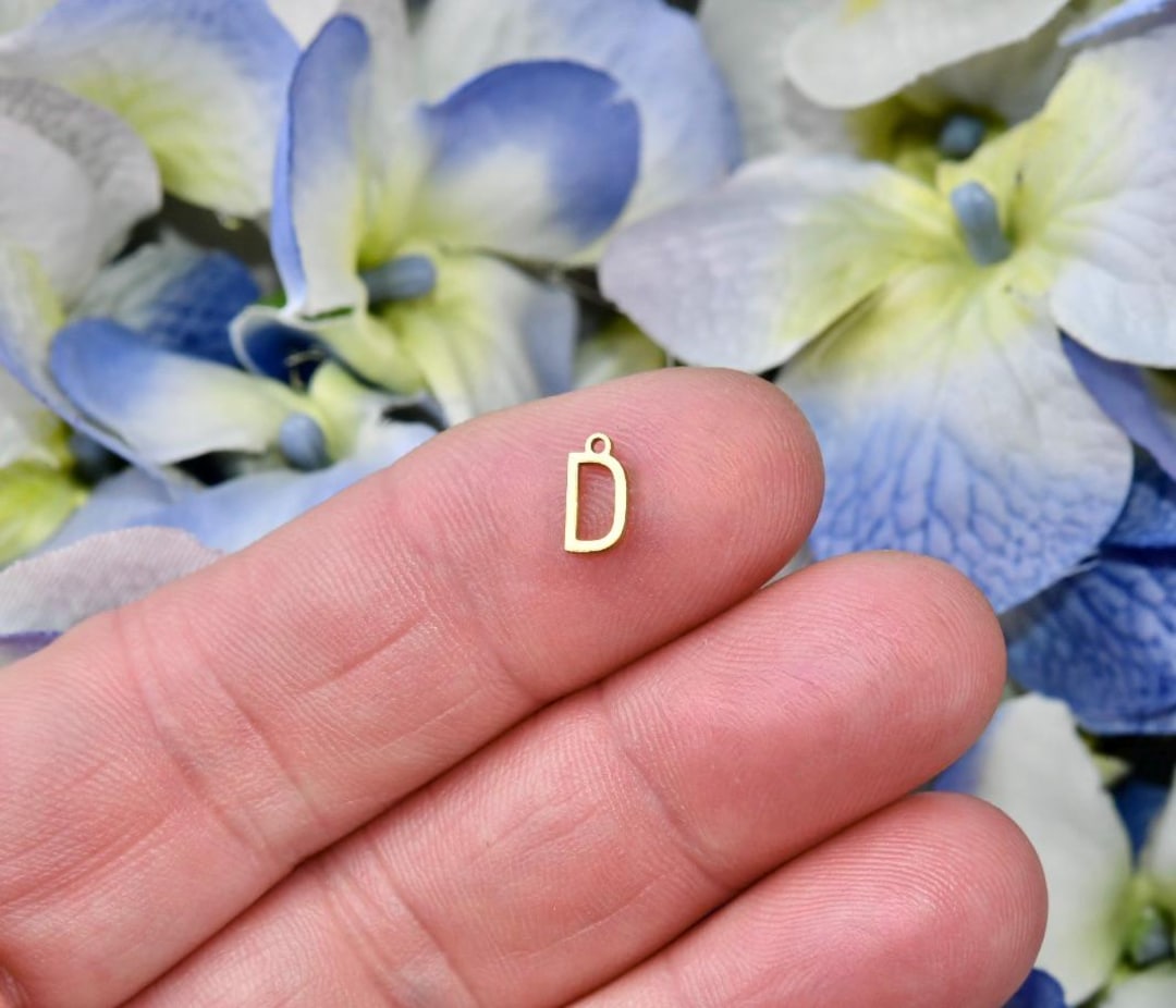 1 Gold Plated Stainless Steel Letter D Charm GC7143 - Etsy