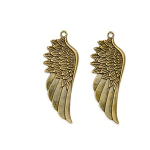 BULK 20 Large Wing Bronze Tone Pendants BC1473 - Etsy