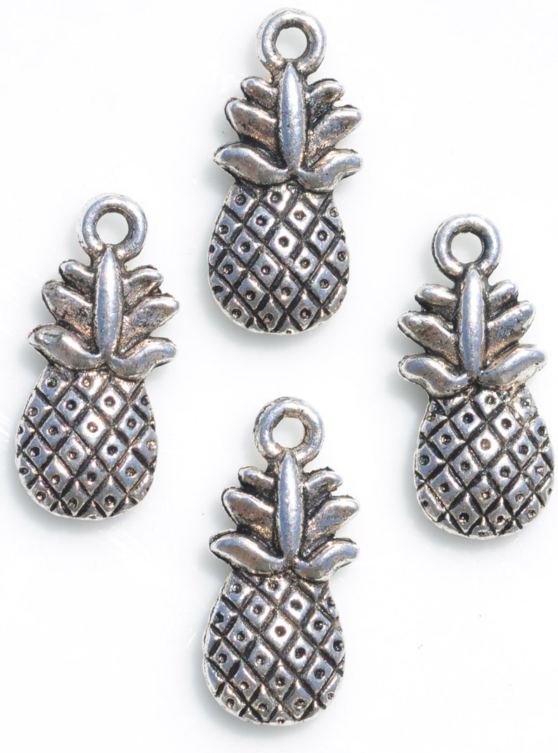 1 Pineapple Silver Tone Charm SC5820 | Etsy