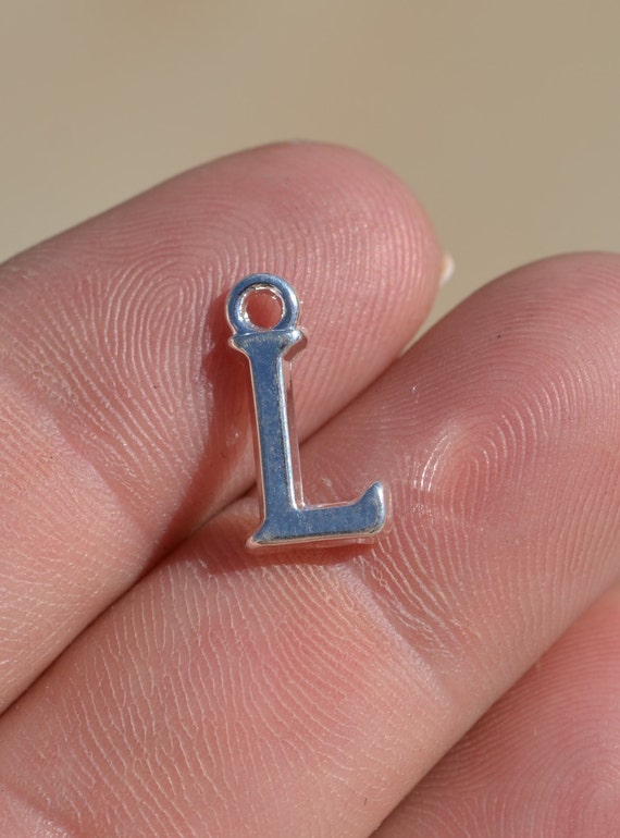 1 Letter L Silver Tone Charm SC3841 | Etsy