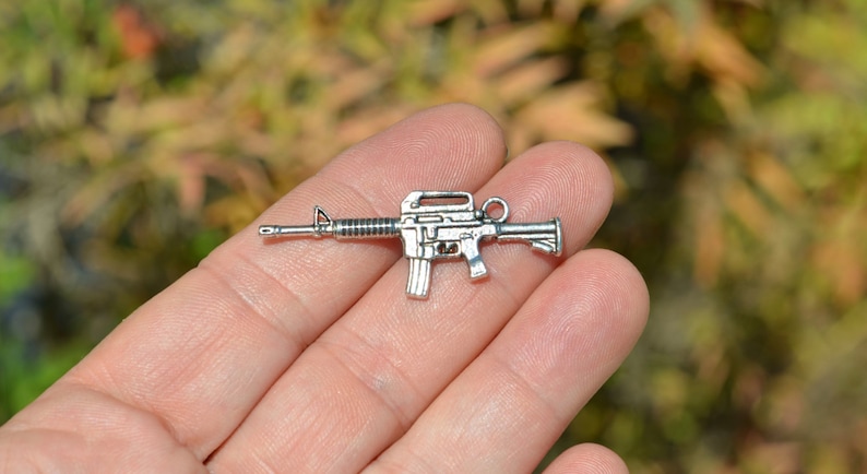 1 AR-15 Rifle Silver Tone Charm SC5703 - Etsy