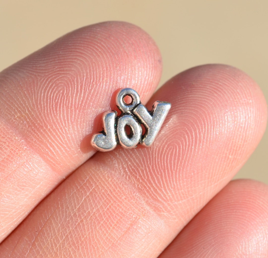 10 JOY Silver Tone Charms SC2035 - Etsy
