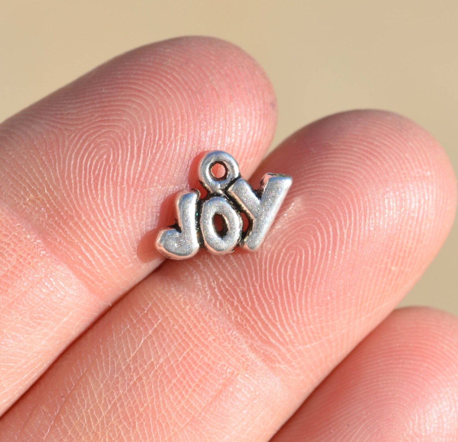 10 JOY Silver Tone Charms SC2035 - Etsy