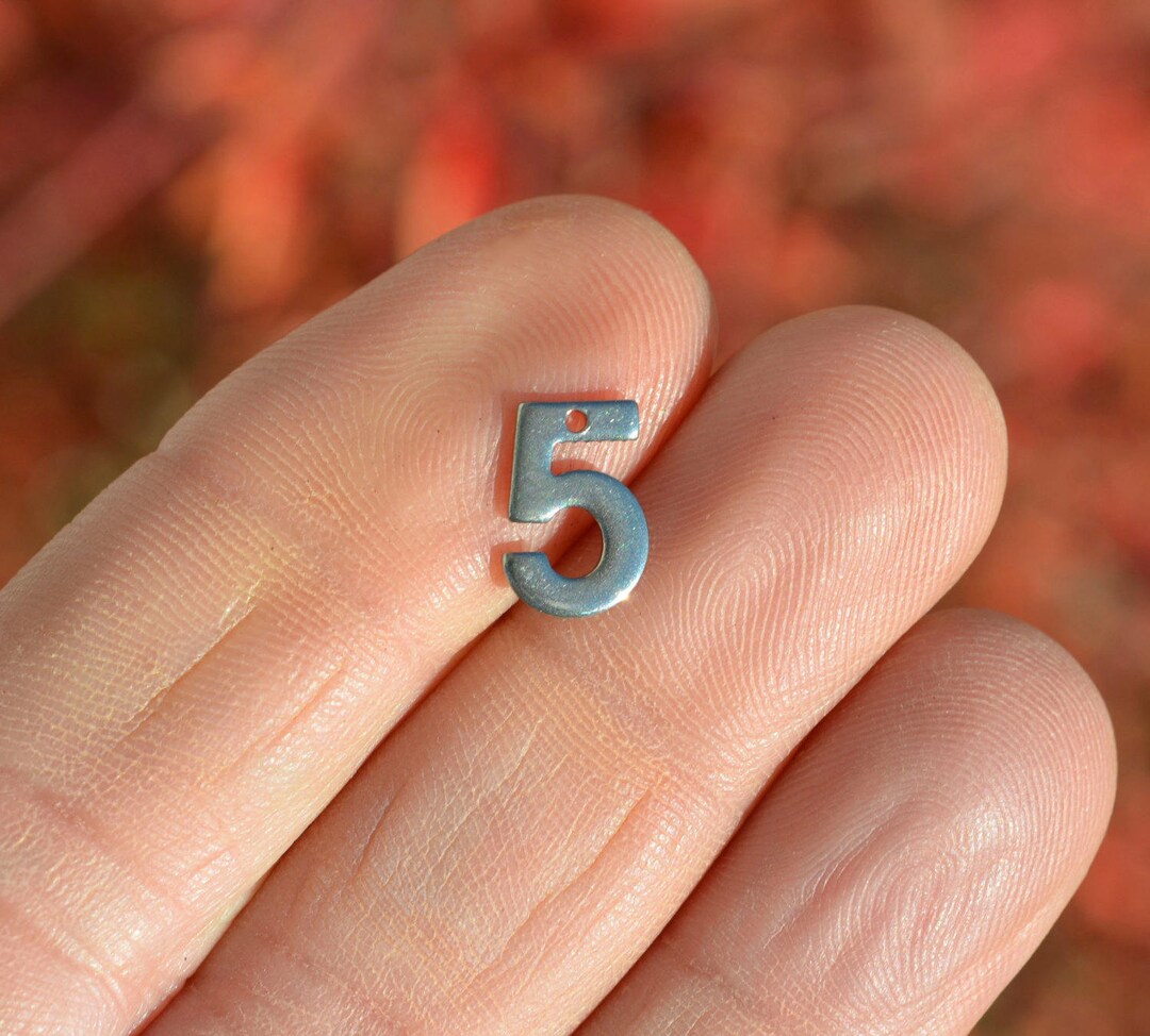 1 Stainless Steel Number 5 Charm SC5081 - Etsy
