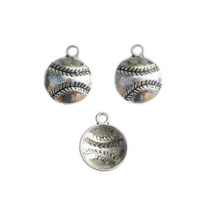 1 Baseball Silver Tone Charm SC1210 - Etsy